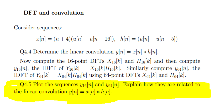 Solved DFT and convolution Consider sequences: Q4.4 | Chegg.com
