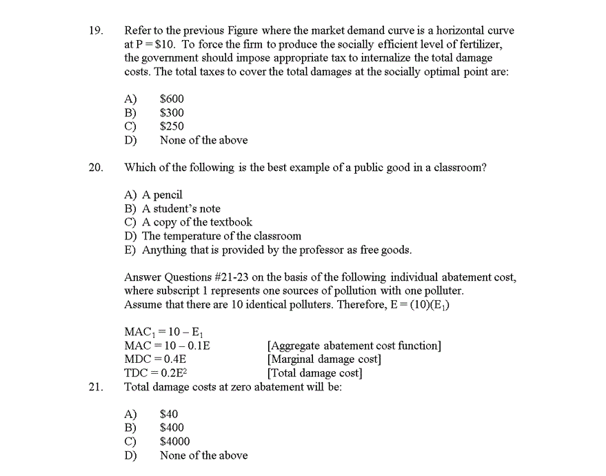 Solved Environmental Economics I have these true/false | Chegg.com