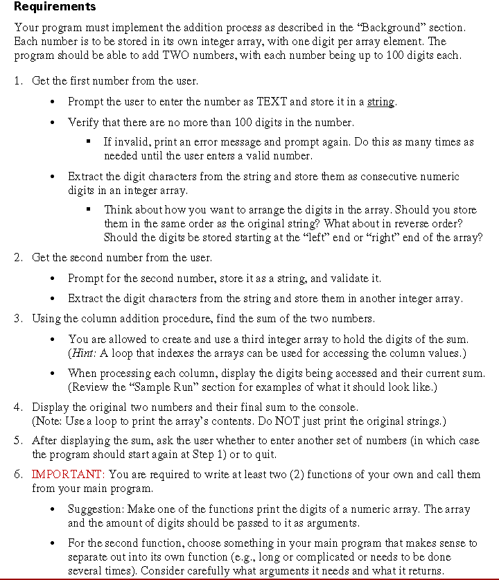 Solved Background A simple way to perform addition is to use | Chegg.com