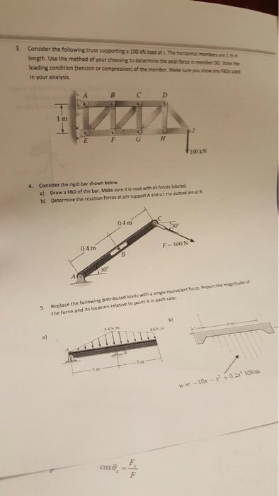 Solved Consider the following truss supporting a 100 kN load | Chegg.com