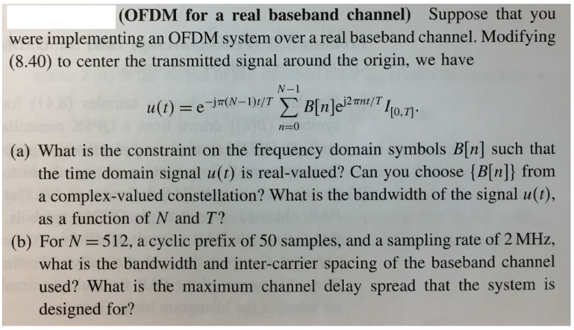 Solved Suppose that you were implementing an OFDM system | Chegg.com