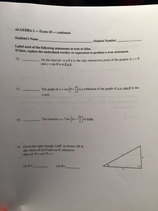 Solved Student's Name______________Student | Chegg.com