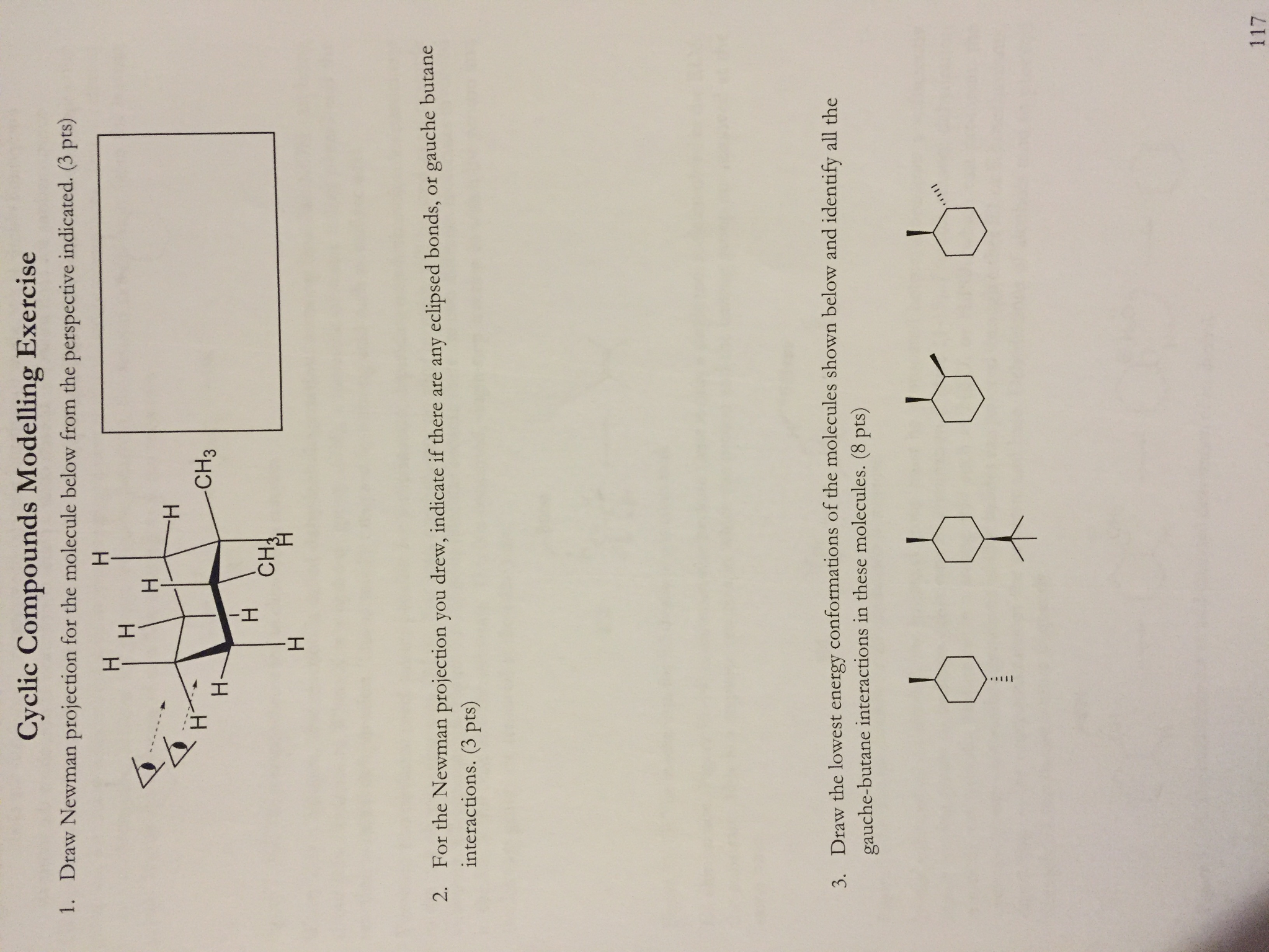 Solved Cyclic Compounds Modelling Exercise Draw Newman | Chegg.com
