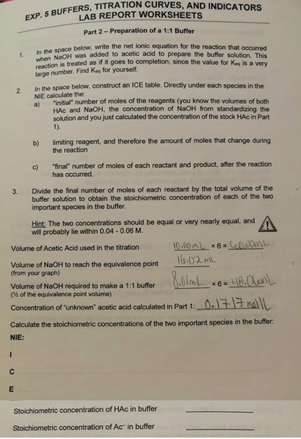 Solved TITRATION CURVES, AND INDICATORS RS, LAB REPORT | Chegg.com