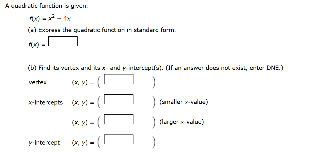 Solved A quadratic function is given. Express the quadratic | Chegg.com