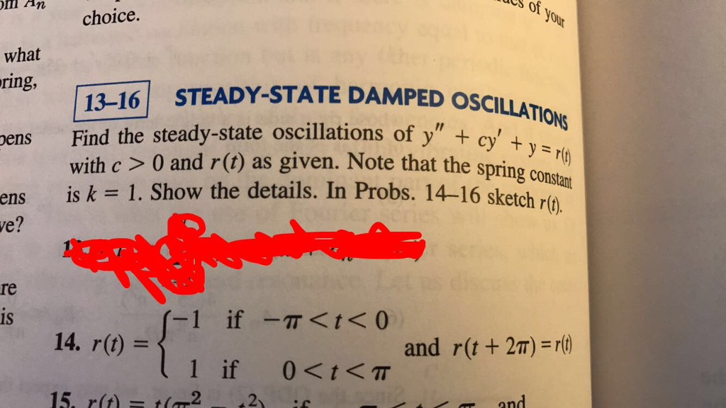 Solved Find the steady-state oscillations of y Solved Find the steady-state oscillations of y