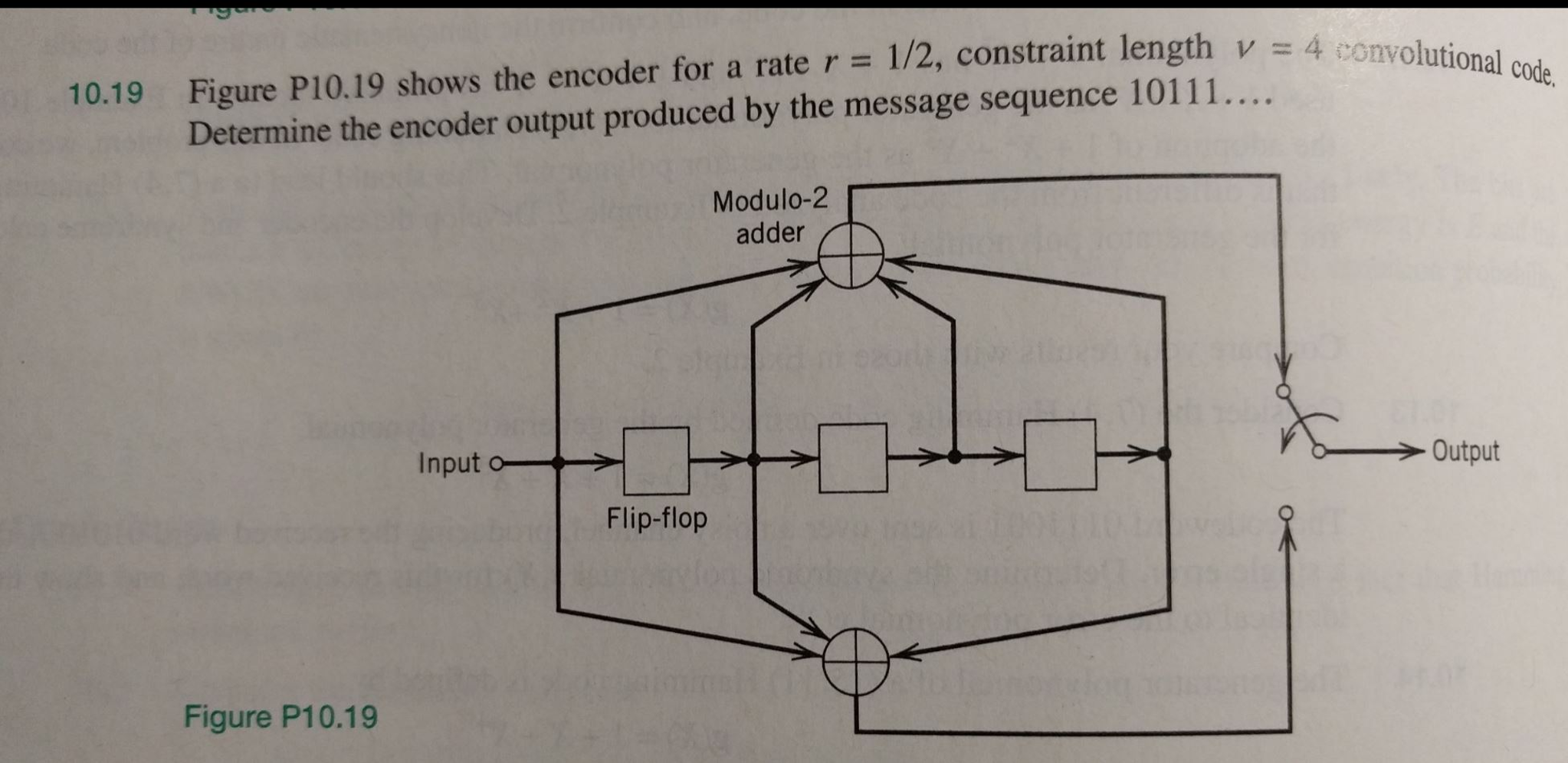 Figure P10.19 shows the encode for a rate r = 1/2, | Chegg.com