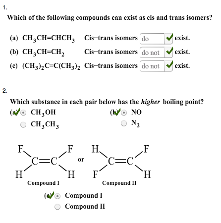 Solved Which of the following compounds can exist as cis and | Chegg.com