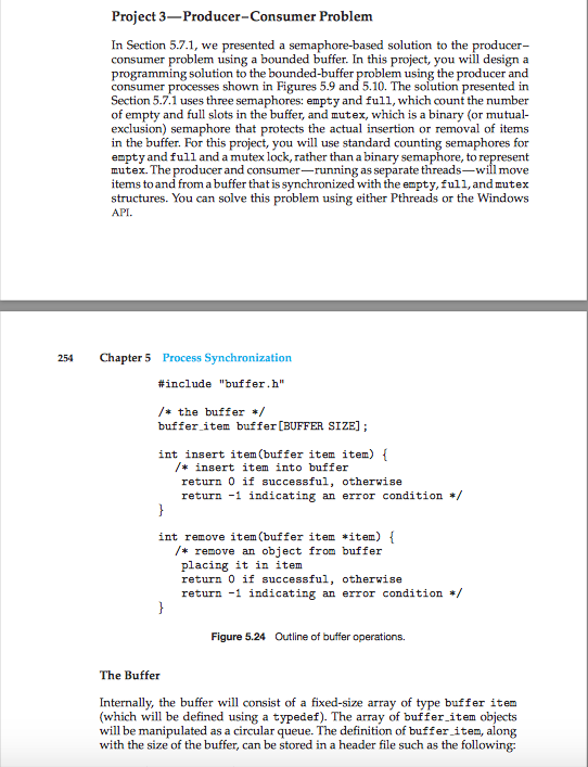 Solved Project 3_Producer-Consumer Problem In Section 5.7.1, | Chegg.com
