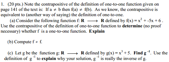 Solved Note the contrapositive of the definition of | Chegg.com