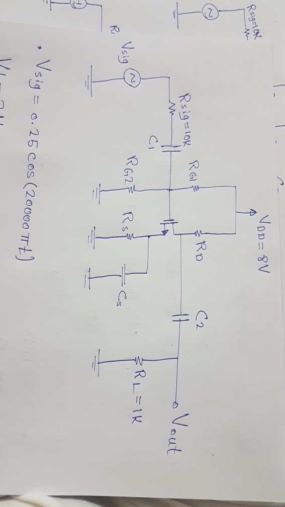 Solved Design a two stage MOSFET amplifier to give an | Chegg.com