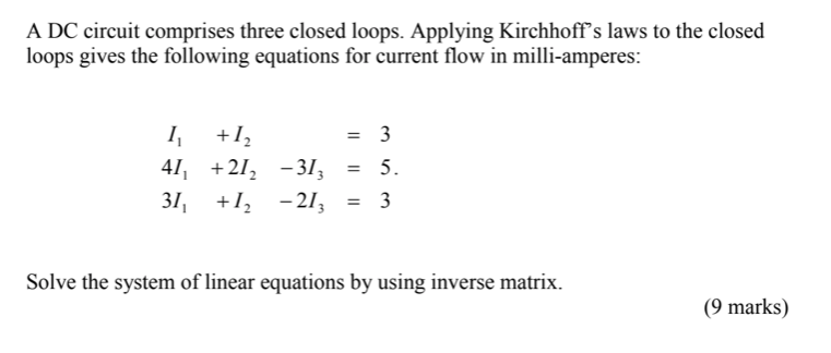 Solved A DC circuit comprises three closed loops. Applying | Chegg.com