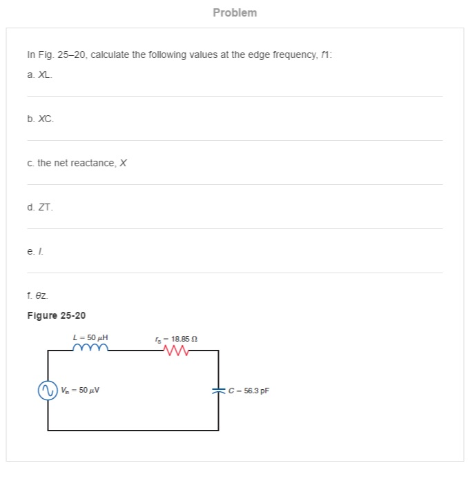 Solved In Fig. 25-20. calculate the following values at the | Chegg.com