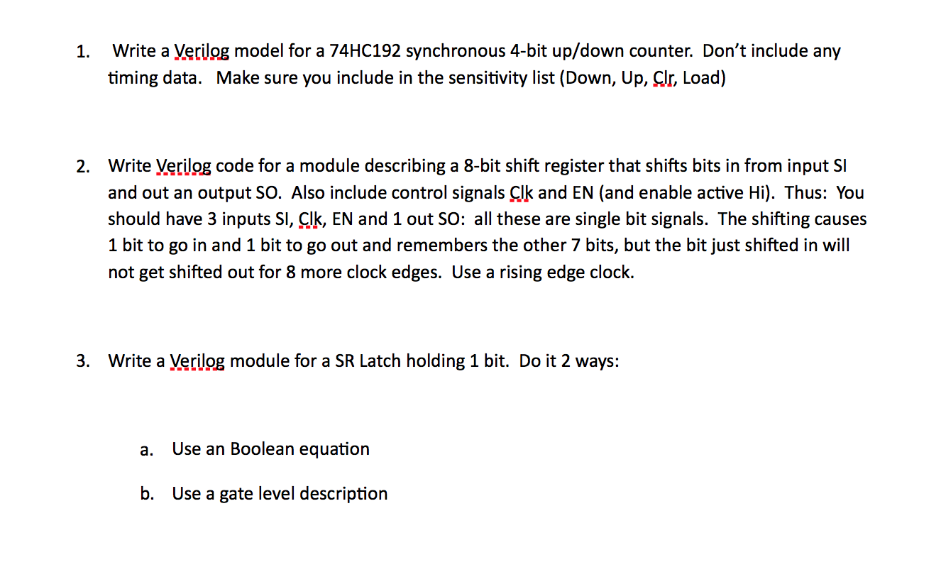 Write a Verilog model for a 74HC192 synchronous 4-bit | Chegg.com