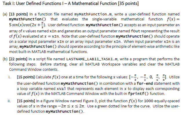 In A Function File Named Mymathfunction M Write A 