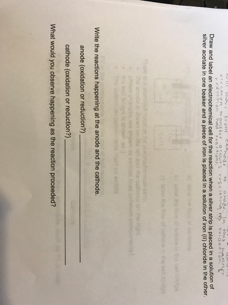 Solved write the reactions happening at the anode and the | Chegg.com
