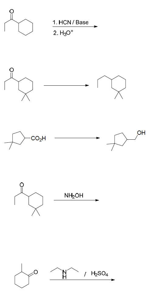 Solved 1. HCN Base 2. H3o* OH CO2H NH2OH | Chegg.com