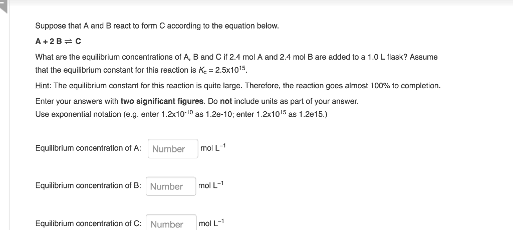 Solved Suppose that A and B react to form C according to the | Chegg.com