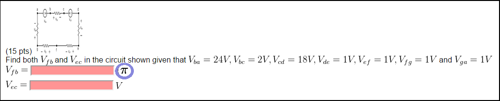 Solved (15 pts) i Find both Vfb and Vec in the circuit shown | Chegg.com