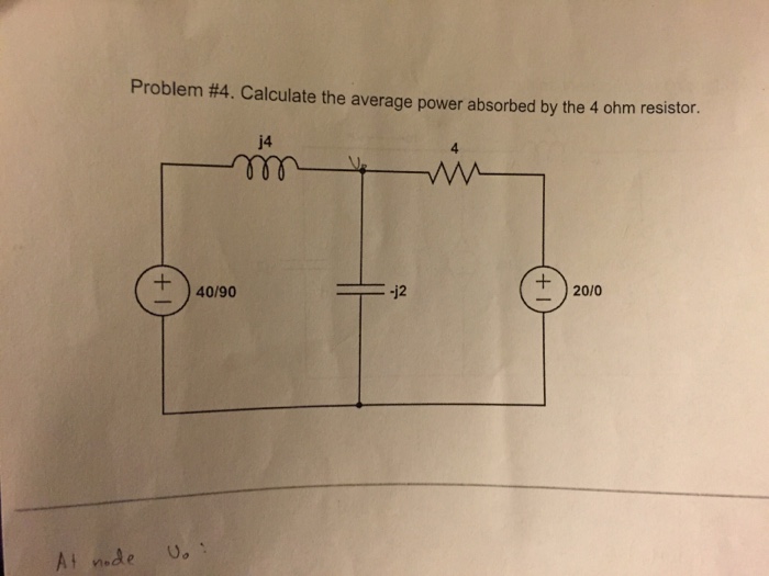 Solved Calculate the average power absorbed by the 4 ohm | Chegg.com