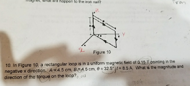 Solved he rectangular loop shown below, carrying the current | Chegg.com