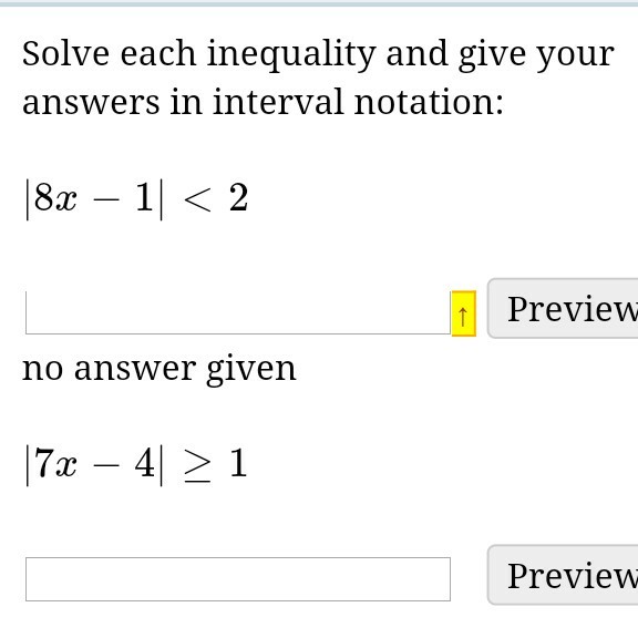 Solved Solve each inequality and give your answers in | Chegg.com