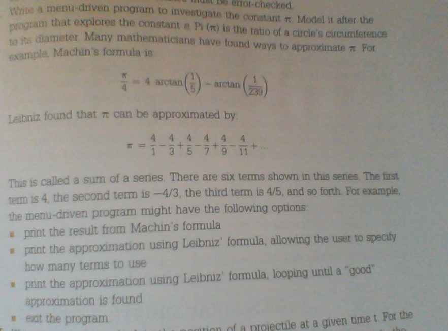 Solved Write a menu-driven program to investigate the | Chegg.com