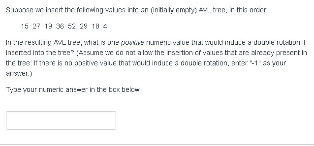 Solved Suppose We Insert The Following Values Into An