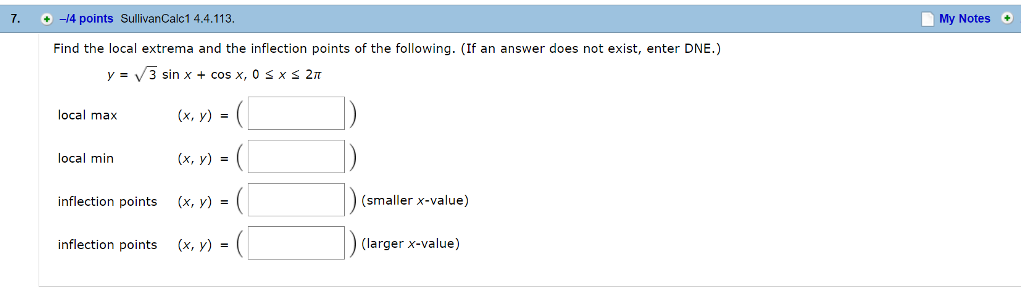 Solved Find the local extrema and the inflection points of | Chegg.com
