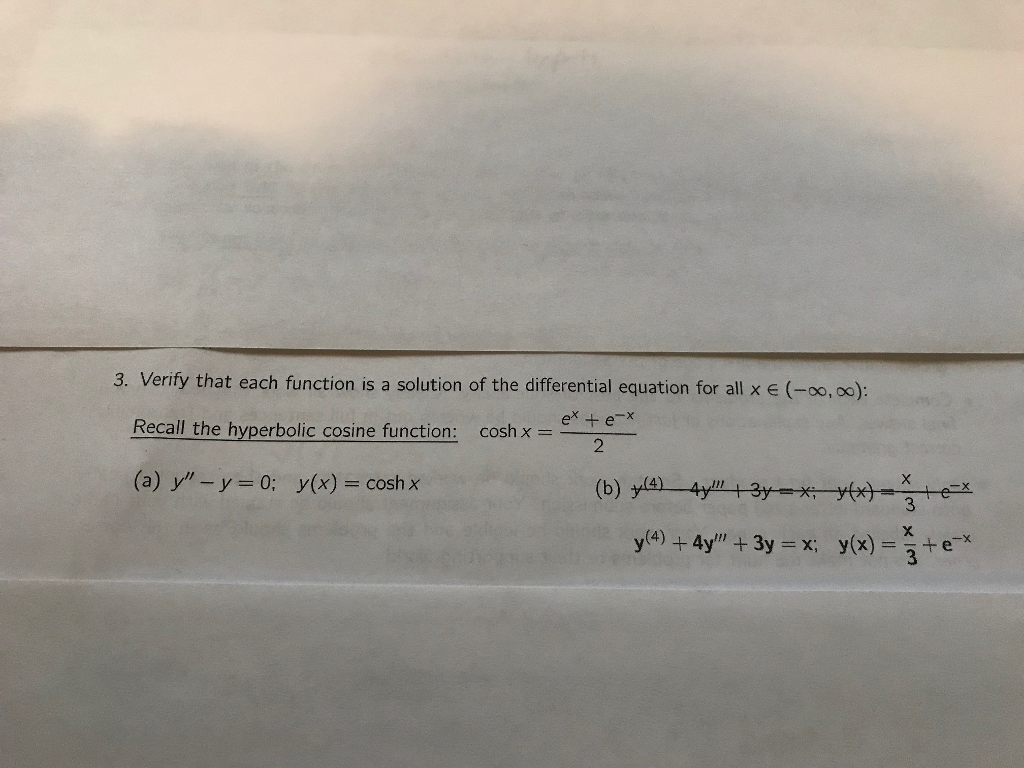 Solved 3. Verify that each function is a solution of the | Chegg.com