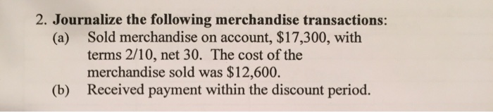 Solved Journalize the following merchandise transactions: | Chegg.com