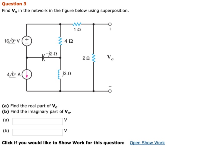Solved Question 3 Find vo in the network in the figure below | Chegg.com
