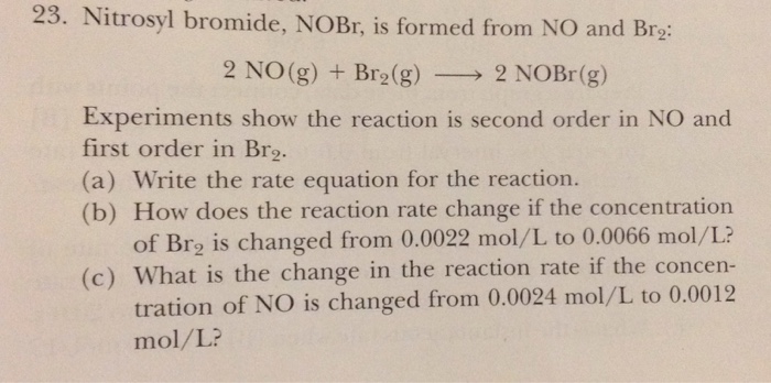 Solved Nitrosyl bromide, NOBr, is formed from NO and Br_2: 2 | Chegg.com