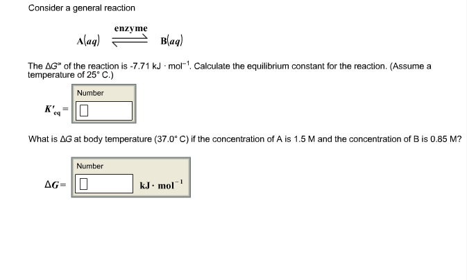 Solved Consider a general reaction The Delta G degree of the | Chegg.com