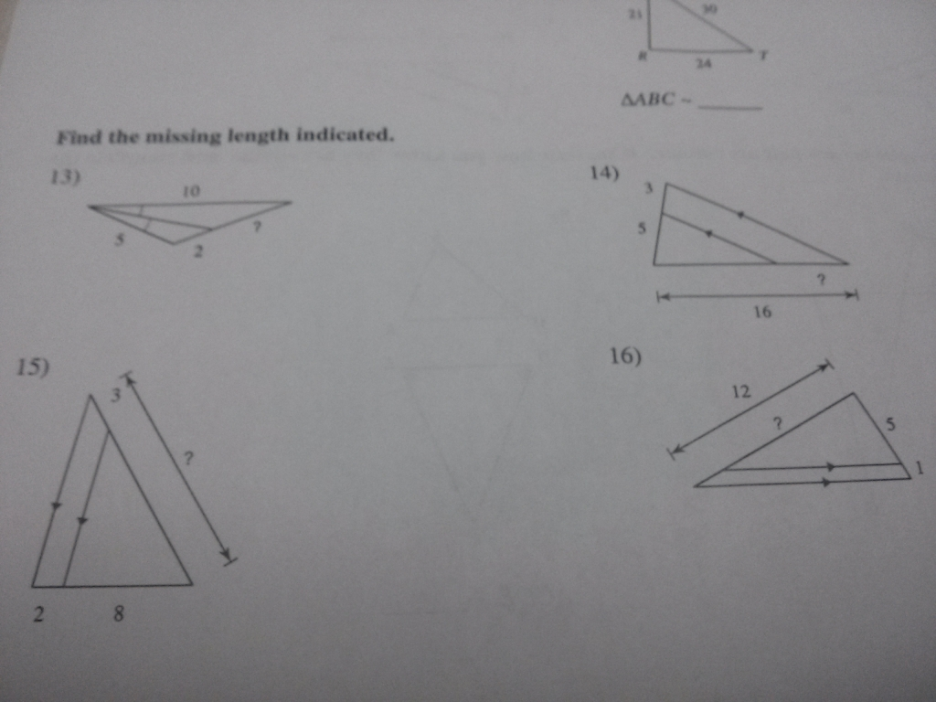 Solved Find The Missing Length Indicated Chegg