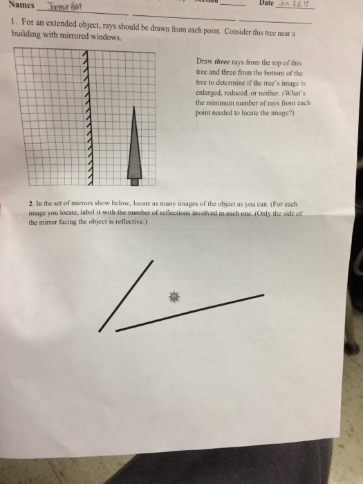 1. For an extended object, rays should be drawn from | Chegg.com