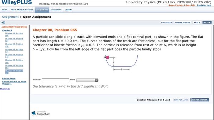 Solved A particle can slide along a track with elevated ends | Chegg.com