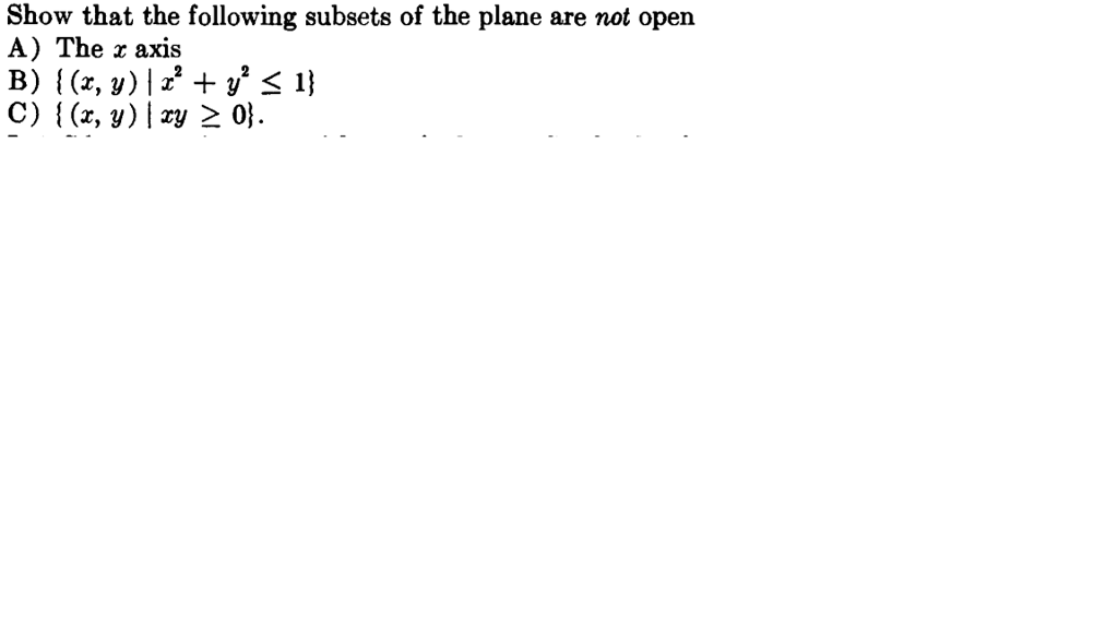 Solved Show that the following subsets of the plane are not | Chegg.com