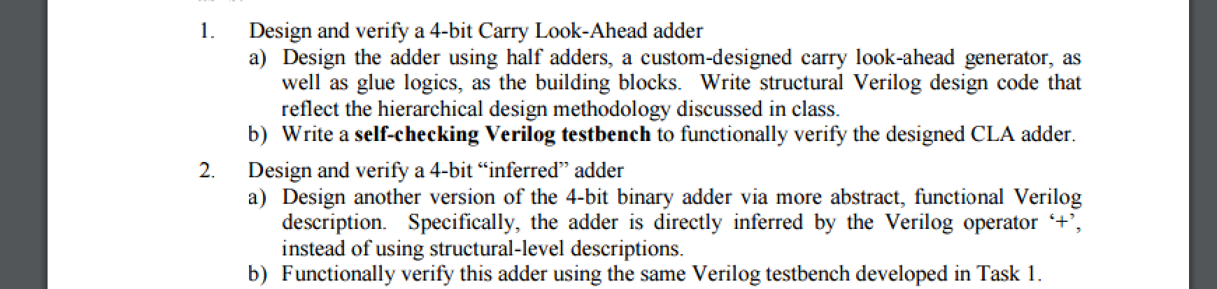 Solved Design And Verify A 4 Bit Carry Look Ahead Adder