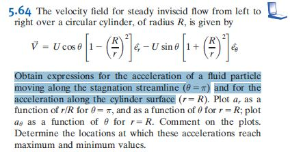 Solved The velocity field for a steady inviscid flow from | Chegg.com