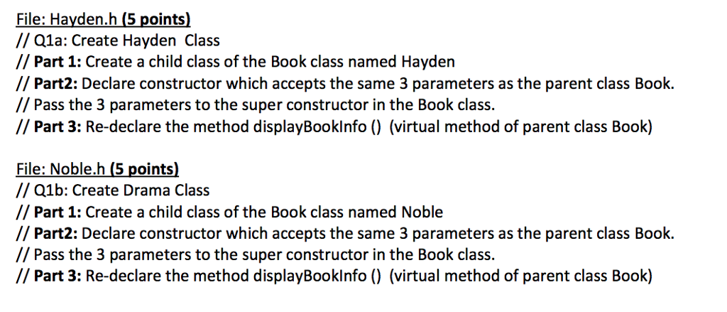 Solved File Haydenh 5 Points Q1a Create Hayden Class
