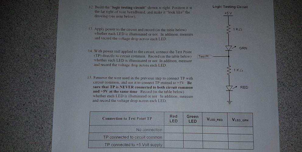 Solved 12. Build the "logic testing circuit" shown at right. | Chegg.com