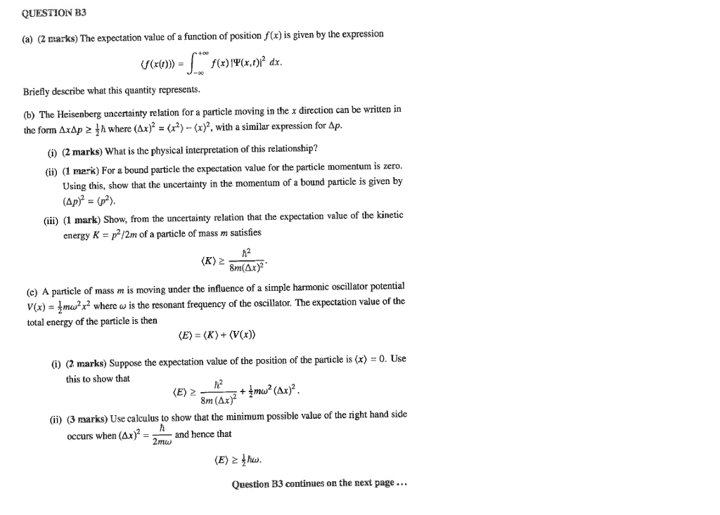 Solved The Expectation Value Of A Function Of Position F X