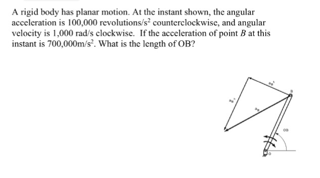 Solved A rigid body has planar motion. At the instant shown, | Chegg.com