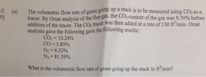 Solved (a) The volumetric flow rate of gases going up a | Chegg.com