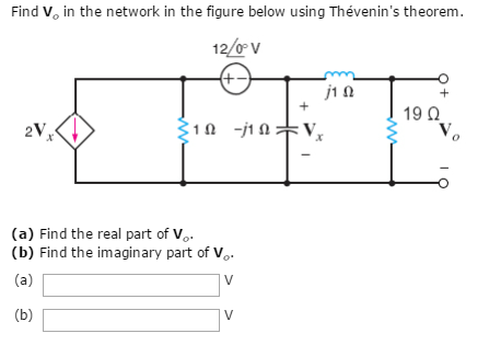 Solved Find Vo in the network in the figure below using | Chegg.com