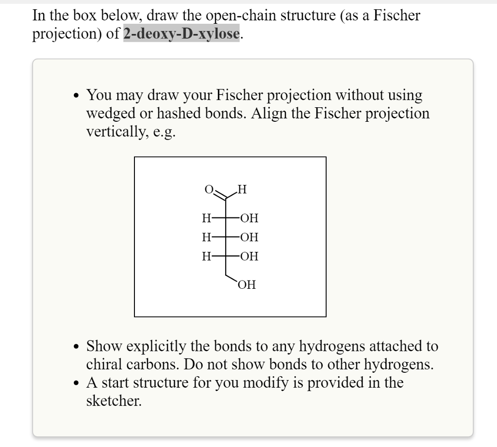 Solved In the box below, draw the open-chain structure (as a | Chegg.com