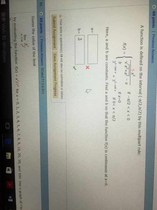 Solved A function is defined on the interval (-pi/2, pi/2) | Chegg.com