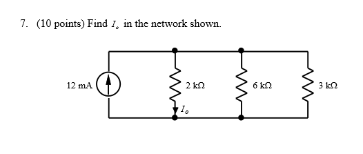 Solved Find I_ in the network shown. | Chegg.com