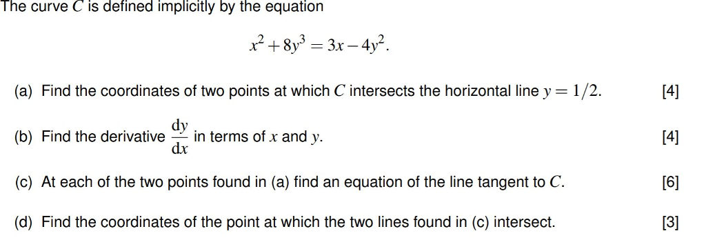 Solved The curve C is defined implicitly by the equation | Chegg.com